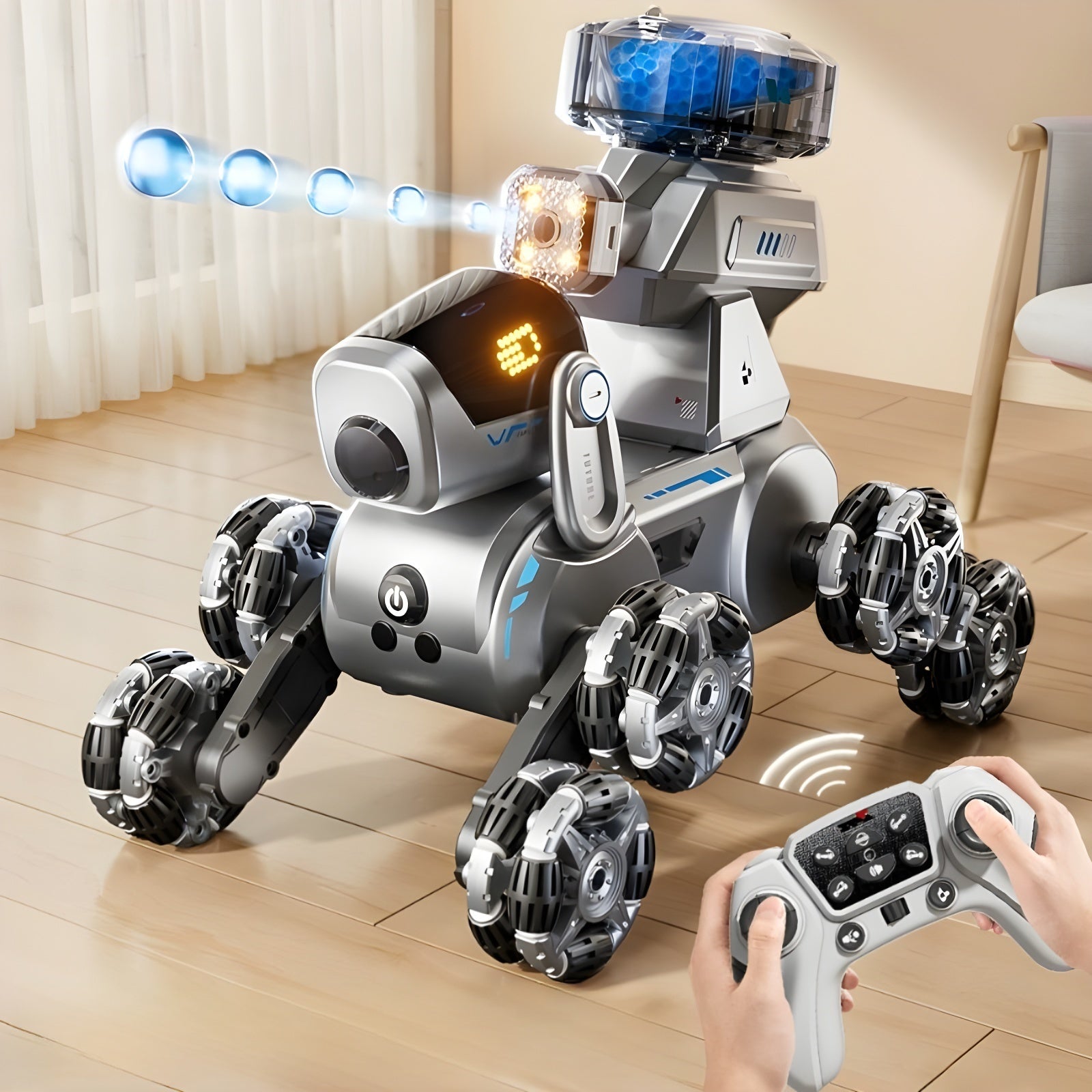 Gleetoy 8WD Remote Control Stunt Robot Dog with Gel Blaster Toy | Gleetoy